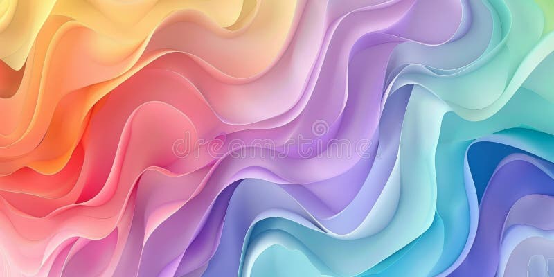 A Colorful, Rainbow-colored Wave Pattern Stock Illustration ...