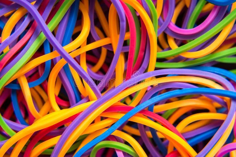 Colorful Rainbow Colors Rubber Bands Stock Photo - Image of green ...