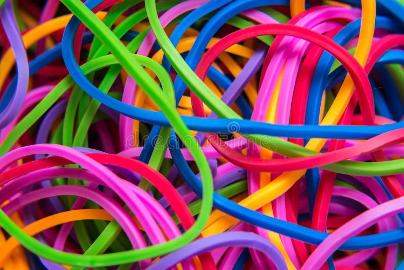 Colorful Rainbow Colors Rubber Bands Stock Image - Image of frame ...