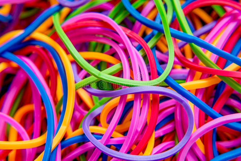 Colors rubber bands stock photo. Image of hand, kids - 242789250