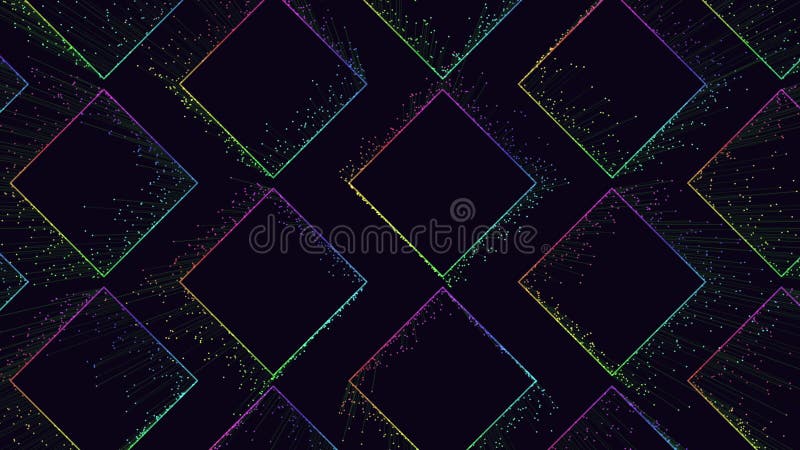 Colorful Rainbow Diamond Grid Pattern on Black Background Stock Footage ...