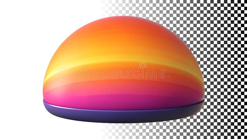 Colorful Rainbow Dome Shape, Abstract Gradient Design Element Icon Png ...