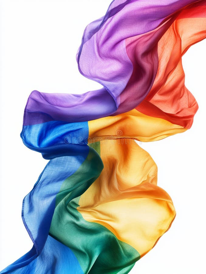 Colorful Rainbow Fabric Waves Symbolizing Diversity and Pride. Stock ...