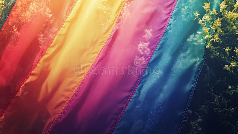 Colorful Rainbow Flags Wave Proudly in a Natural Setting during a ...