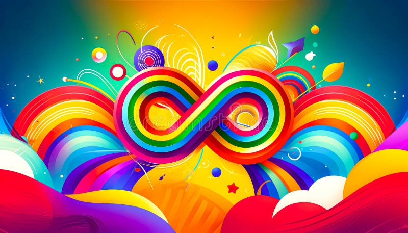 Colorful Rainbow Infinity Symbol Banner Celebrating Pride Month Stock ...