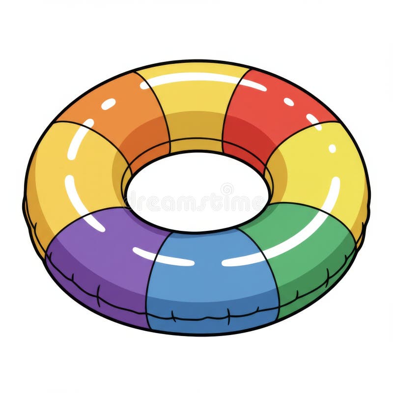 Colorful Rainbow Inflatable Inner Tube Pool Float Stock Illustration ...