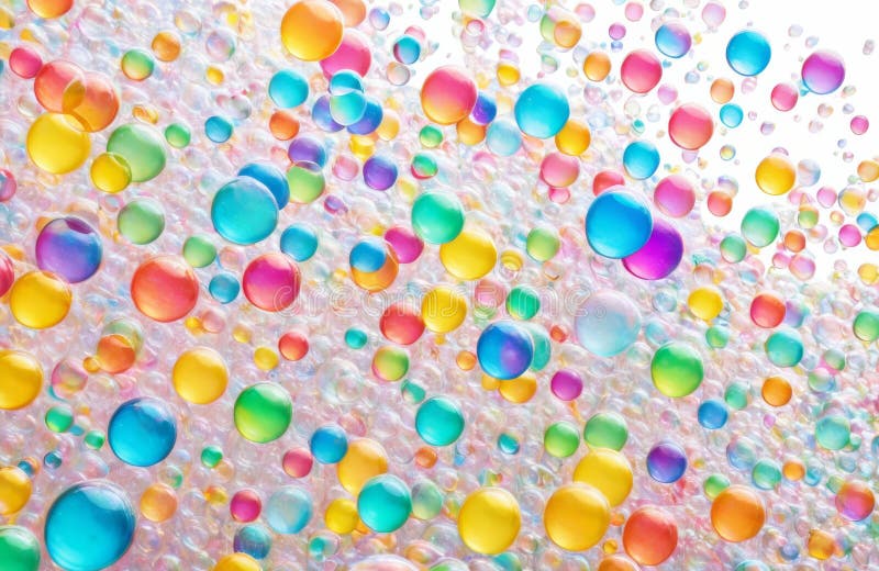 Colorful Rainbow Iridescent Bubbles Creating a Playful Abstract ...
