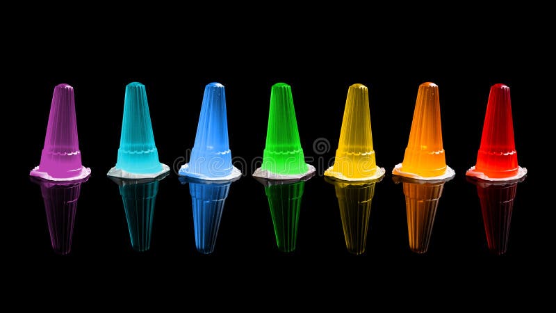 Colorful Jelly Cone Isolated on Black Stock Photo - Image of tablet ...