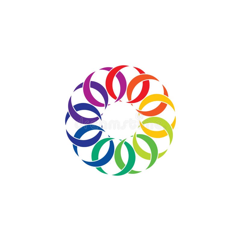 Colorful Rainbow Link Circle Chain Vector Design Element Stock Vector ...