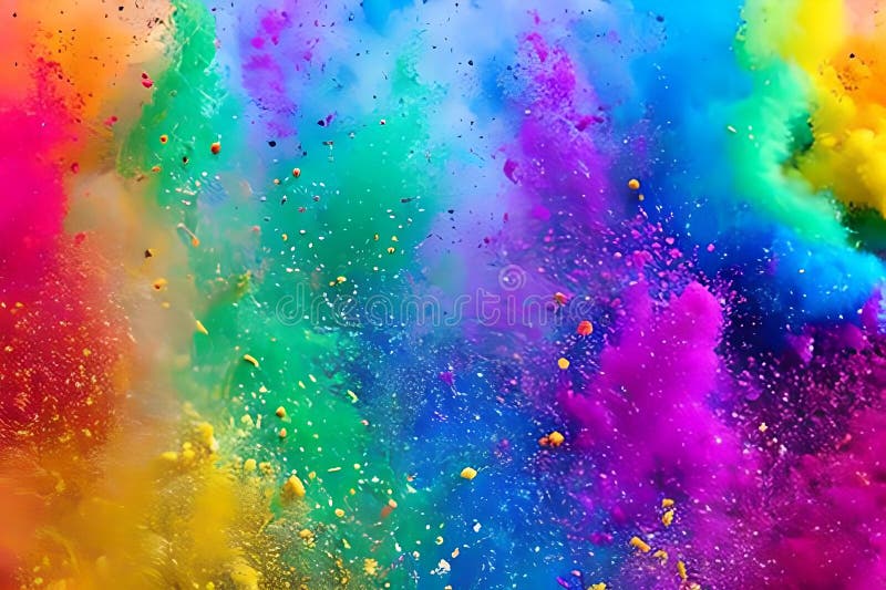 Colorful Rainbow Paint Color Powder Explosion Stock Image - Image of ...