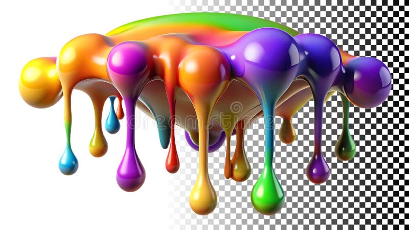 Dripping Rainbow Paint, Colorful Liquid, and Vibrant Art Effect Png ...