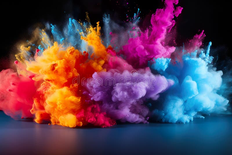 Colorful Rainbow Paint Splash Powder Explosion Stock Illustration ...