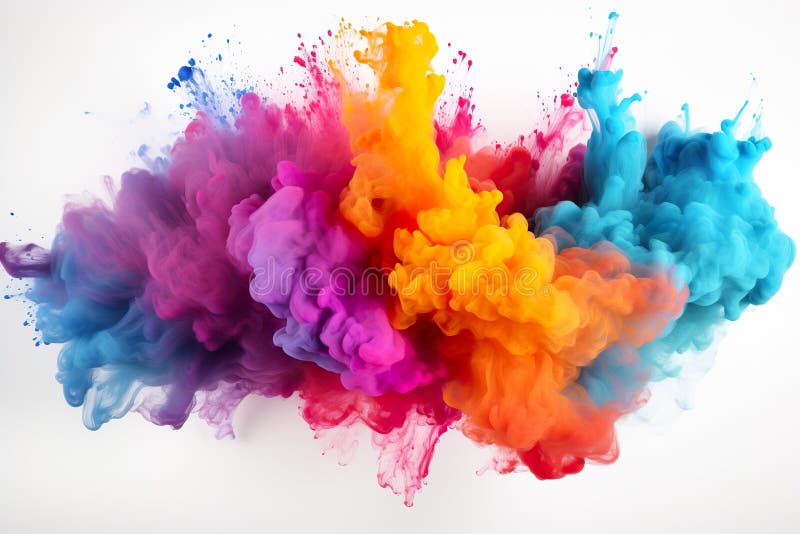 Colorful Rainbow Paint Splash Powder Explosion Stock Illustration ...