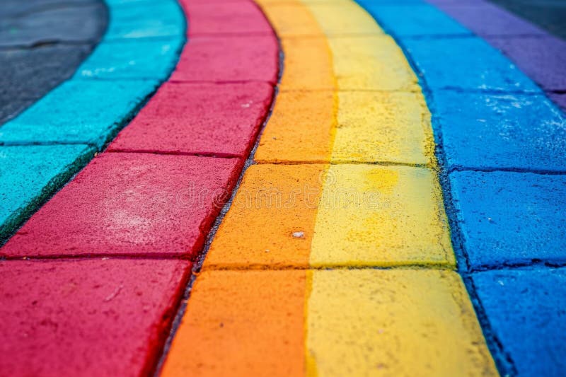 Colorful Rainbow Pavement Design Stock Illustration - Illustration of ...