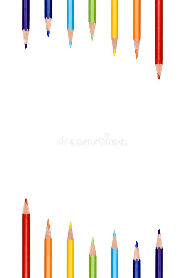Colorful Rainbow Pencil Color Frame Border Background. Colorful Pencil ...