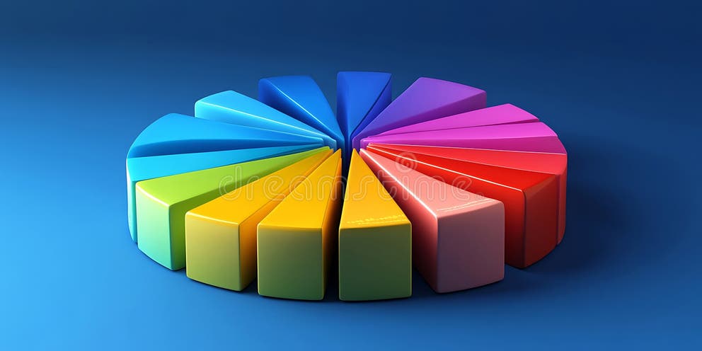 Colorful Rainbow Pie Chart Data Visualization Graphic Stock ...