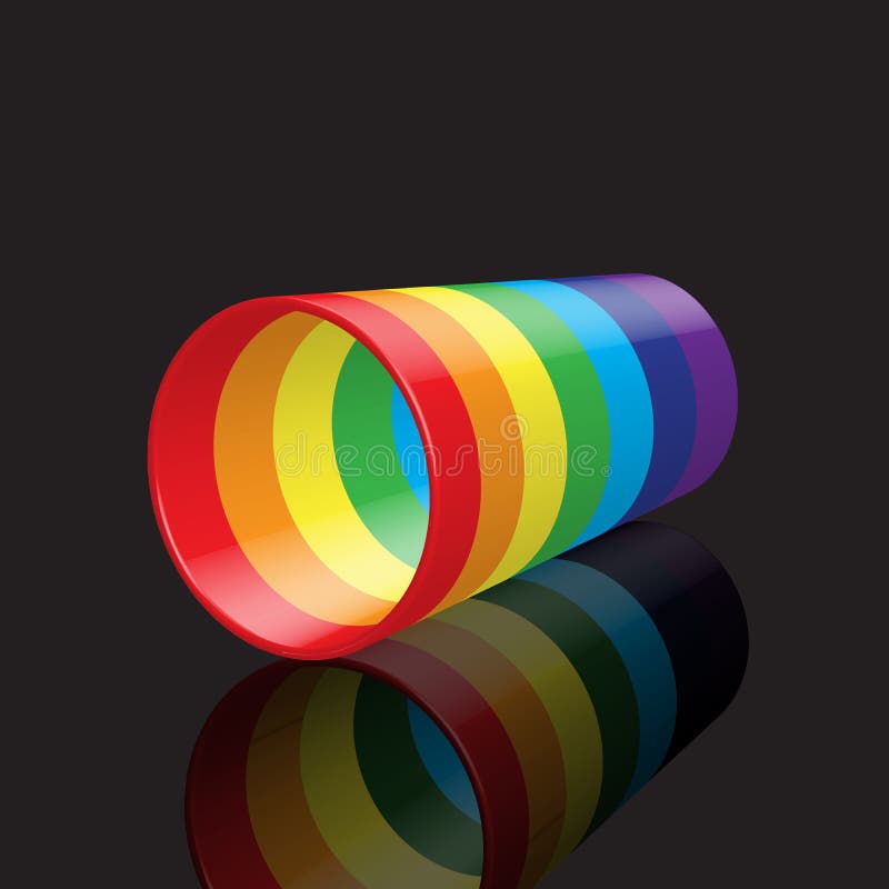 Colorful Rainbow Plastic Cup with Reflection, on Dark Background Stock ...