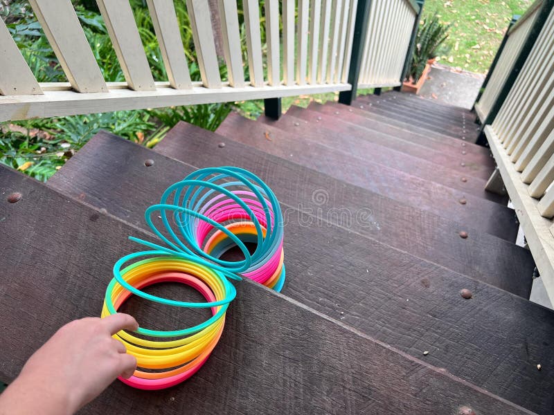 Colorful Rainbow Plastic Magic Spring Toy Editorial Stock Photo - Image ...