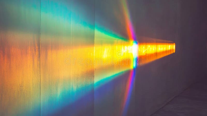A Colorful Rainbow Reflection on a Gray Wall Stock Illustration ...