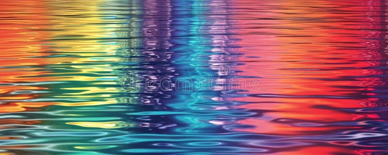 Colorful Rainbow Reflections on Water Stock Image - Image of patterns ...