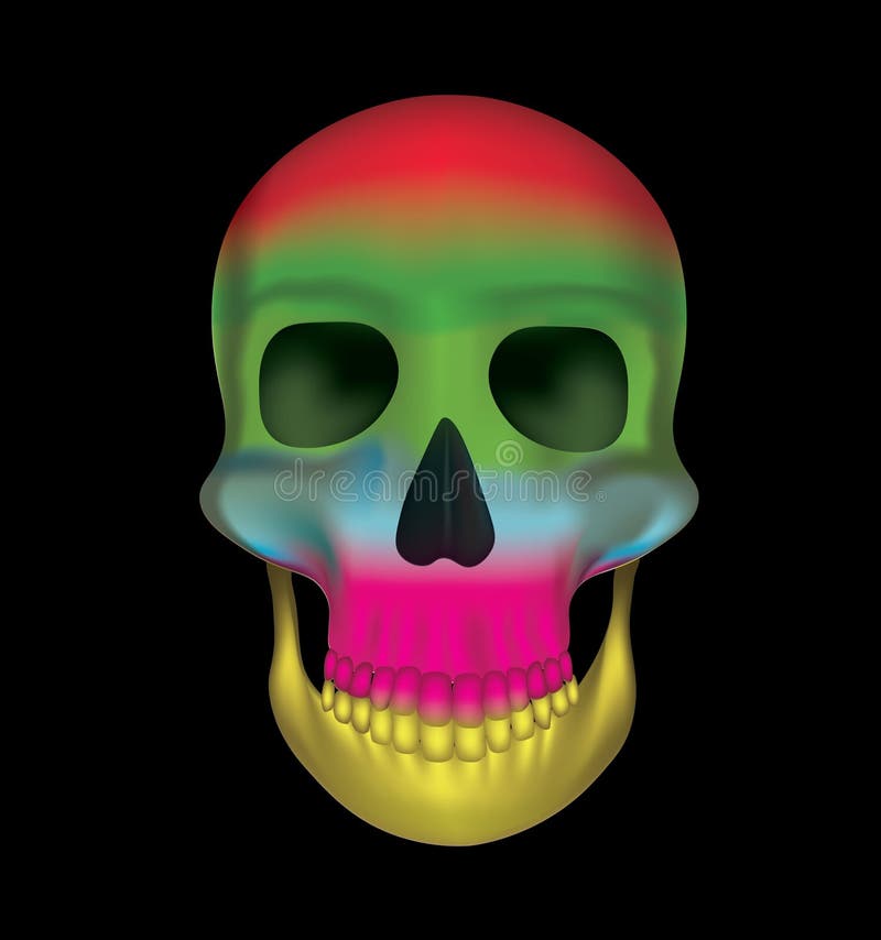 Colorful rainbow skull stock vector. Illustration of mayo - 157686292