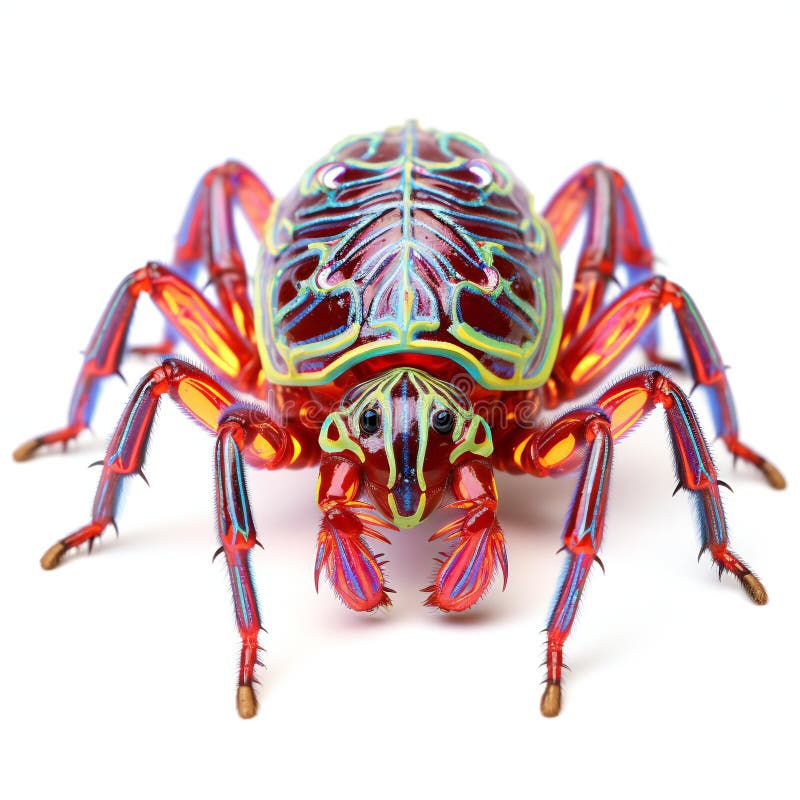Colorful Rainbow Spider Isolated on White Background Stock Illustration ...