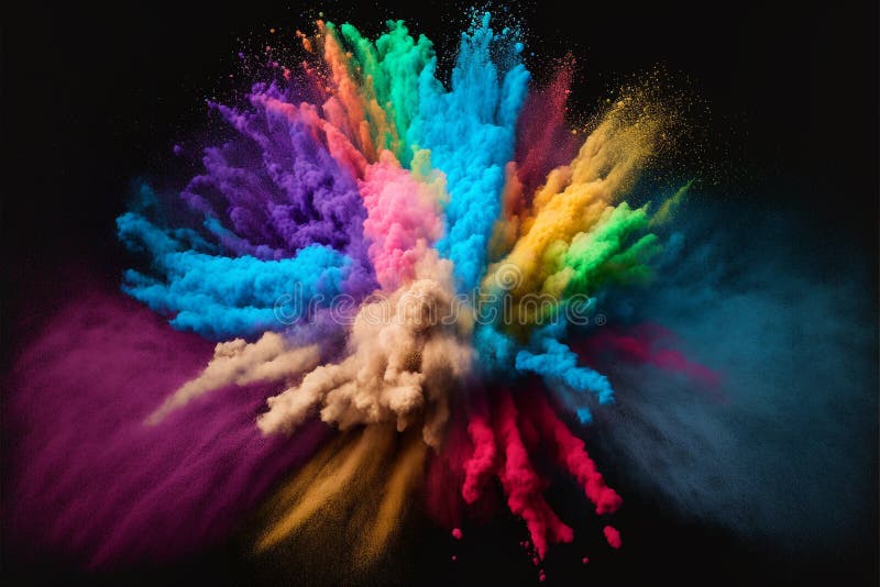 Colorful Rainbow Splash Concept with Colored Powder or Paint. AI ...
