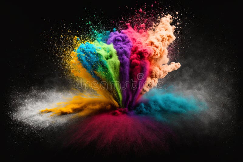 Colorful Rainbow Splash Concept with Colored Powder or Paint. AI ...