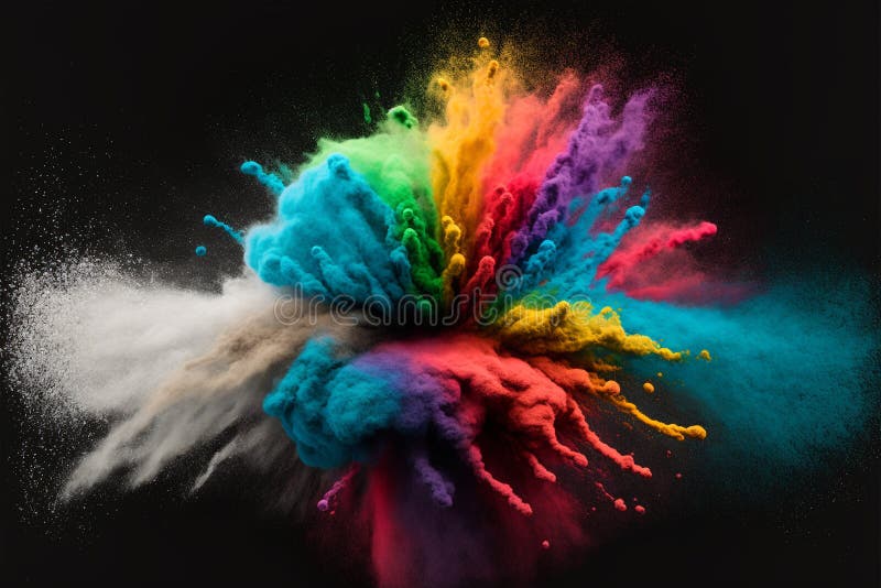 Colorful Rainbow Splash Concept with Colored Powder or Paint. AI ...