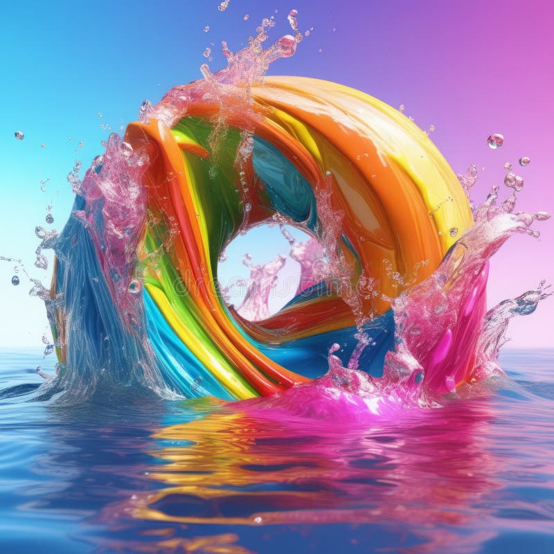 Colorful Rainbow and Splash with on the Stock Illustration ...