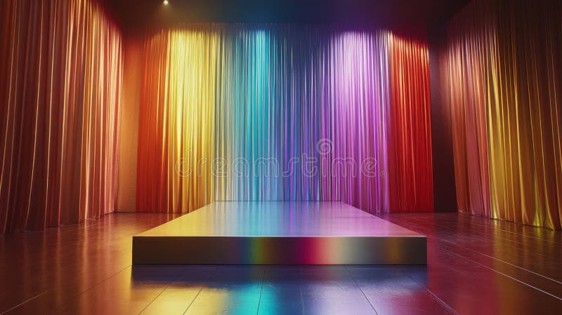 Rainbow Stage Background stock illustration. Illustration of black ...