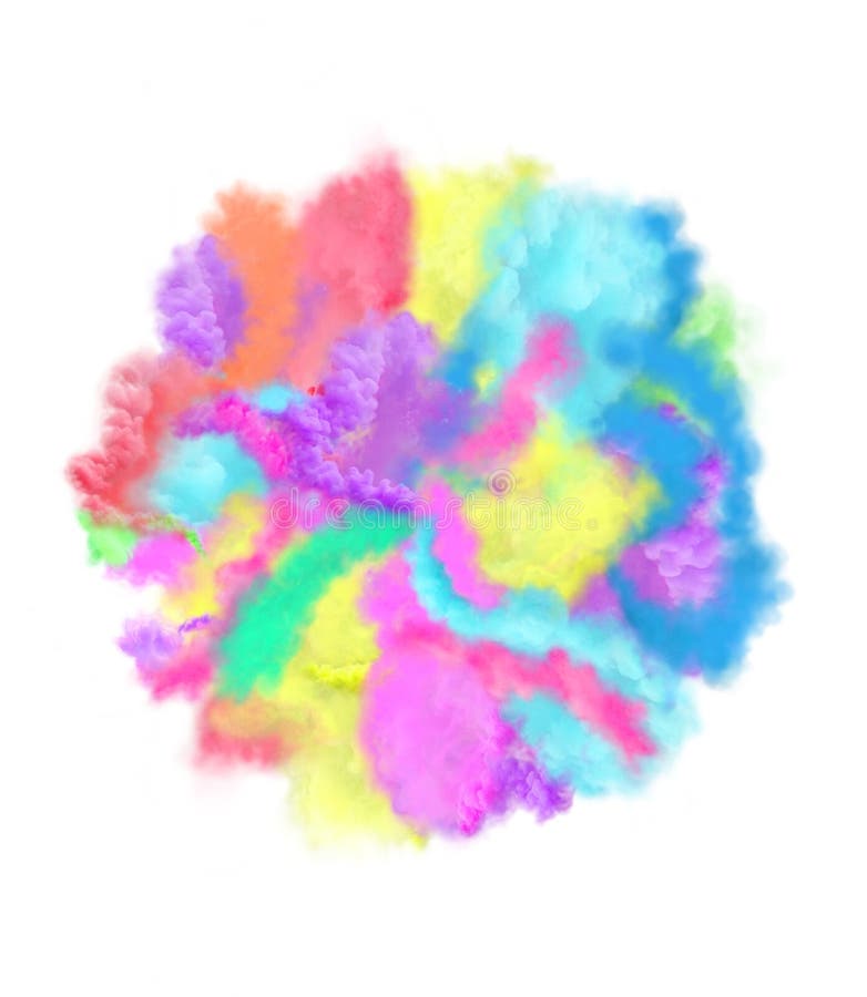 Colorful Rainbow Steam Smoke Isolated on White Background. Rainbow ...