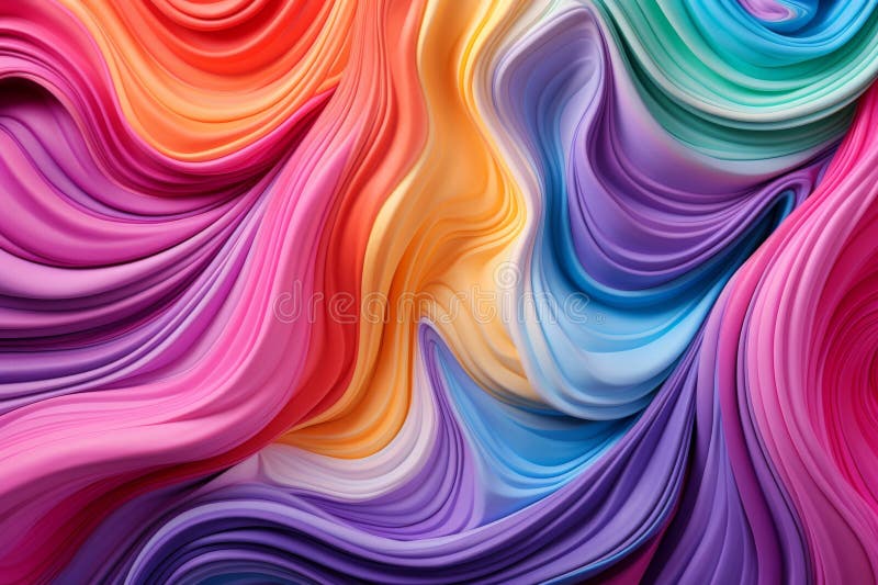 Colorful Rainbow Swirls Textile Fabric Background for Artistic Design ...