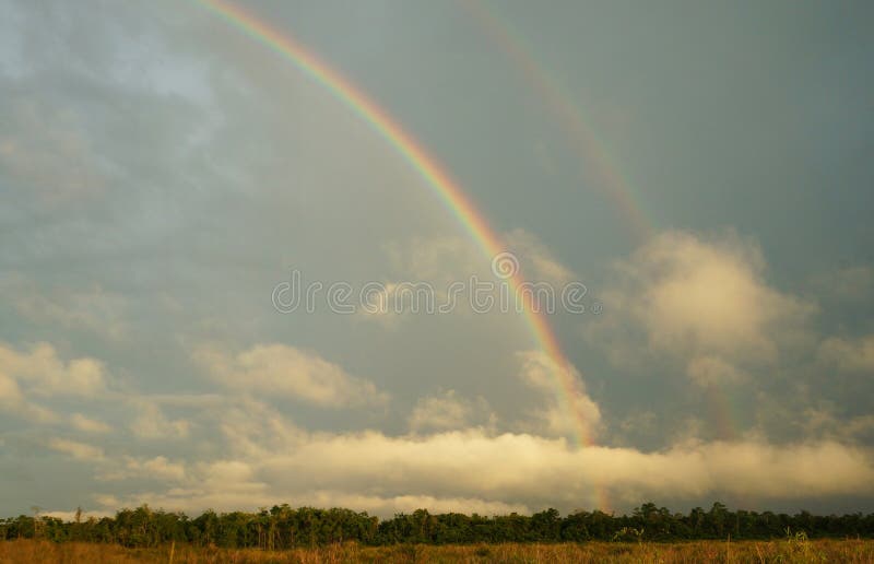 Colorful Rainbow at Tropical Island of Borneo Stock Photo - Image of ...