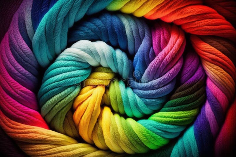 Colorful Rainbow Twisted Yarn Abstract Background, Colorful Rainbow ...