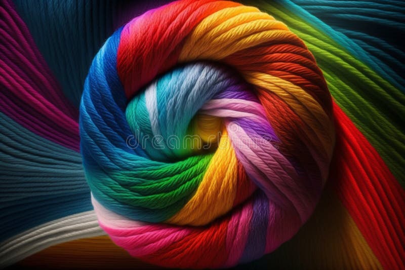 Colorful Rainbow Twisted Yarn Abstract Background, Colorful Rainbow ...