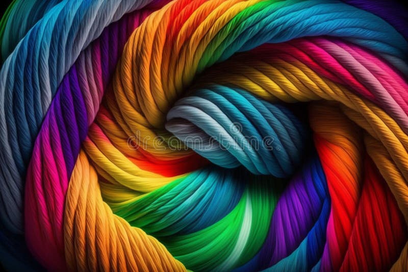 Colorful Rainbow Twisted Yarn Abstract Background, Colorful Rainbow ...