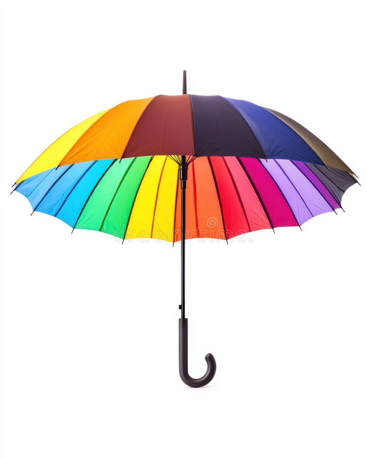 Colorful Rainbow Umbrella Providing Joyful Protection from Rain Stock ...