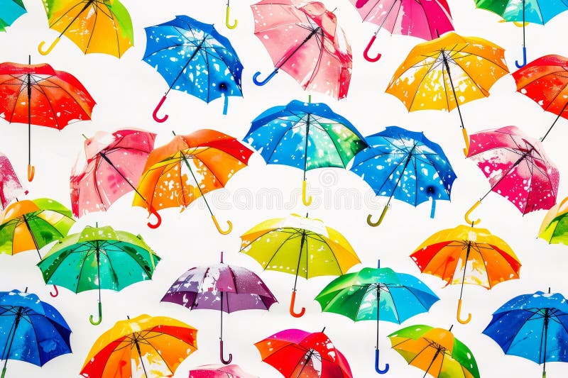 Colorful Rainbow Umbrellas Seamless Pattern Evoking Whimsy and ...