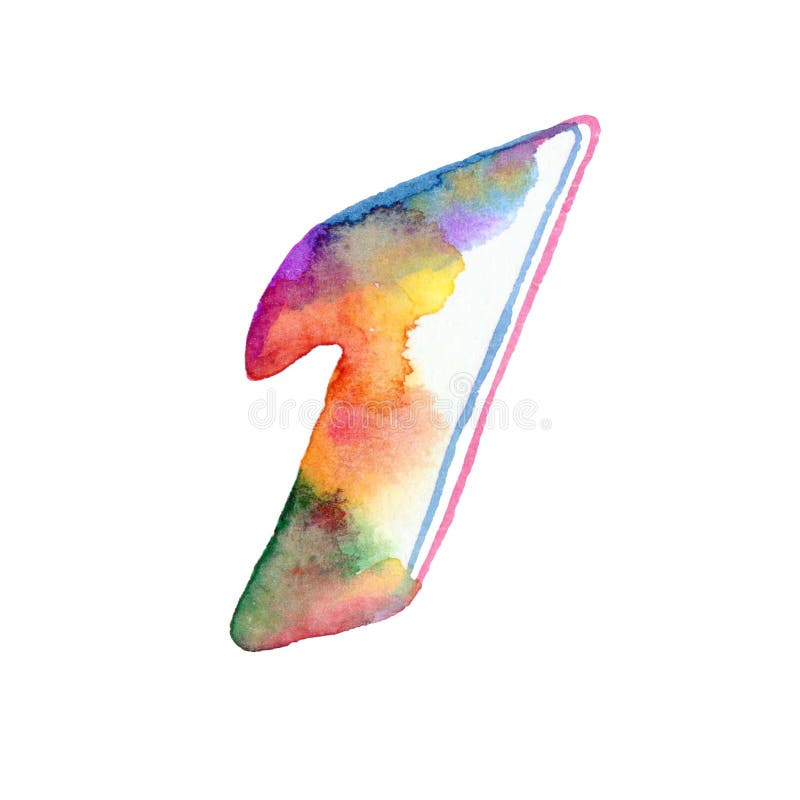 A Colorful Rainbow Watercolor Number "1" Against a Pristine White ...