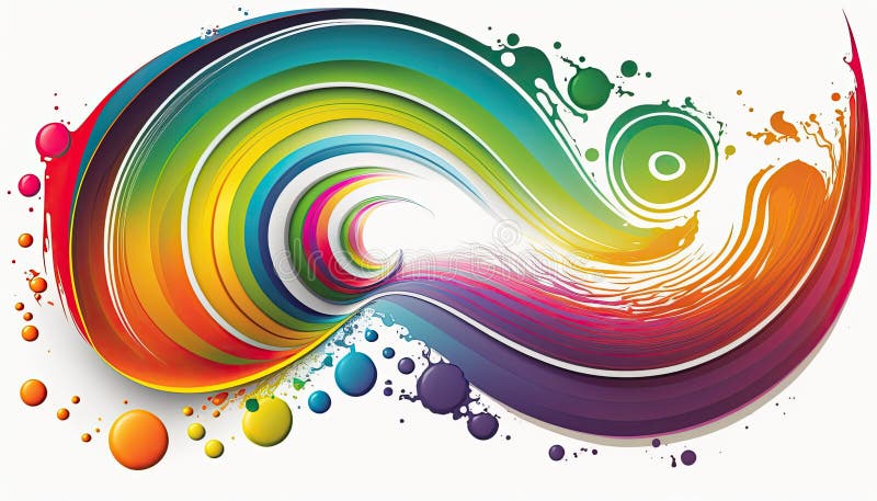 Colorful Rainbow Wave Paint Splash by Generative AI Stock Illustration ...
