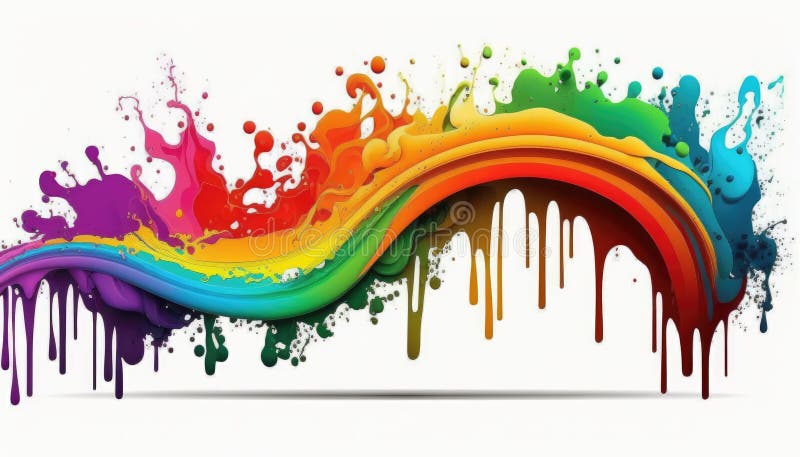 Colorful Rainbow Wave Paint Splash by Generative AI Stock Illustration ... Colorful Rainbow Wave Paint Splash by Generative AI Stock Illustration ...