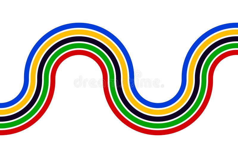 Colorful Olympic Games Rainbow Wavy Lines Isolated Stock Vector ...