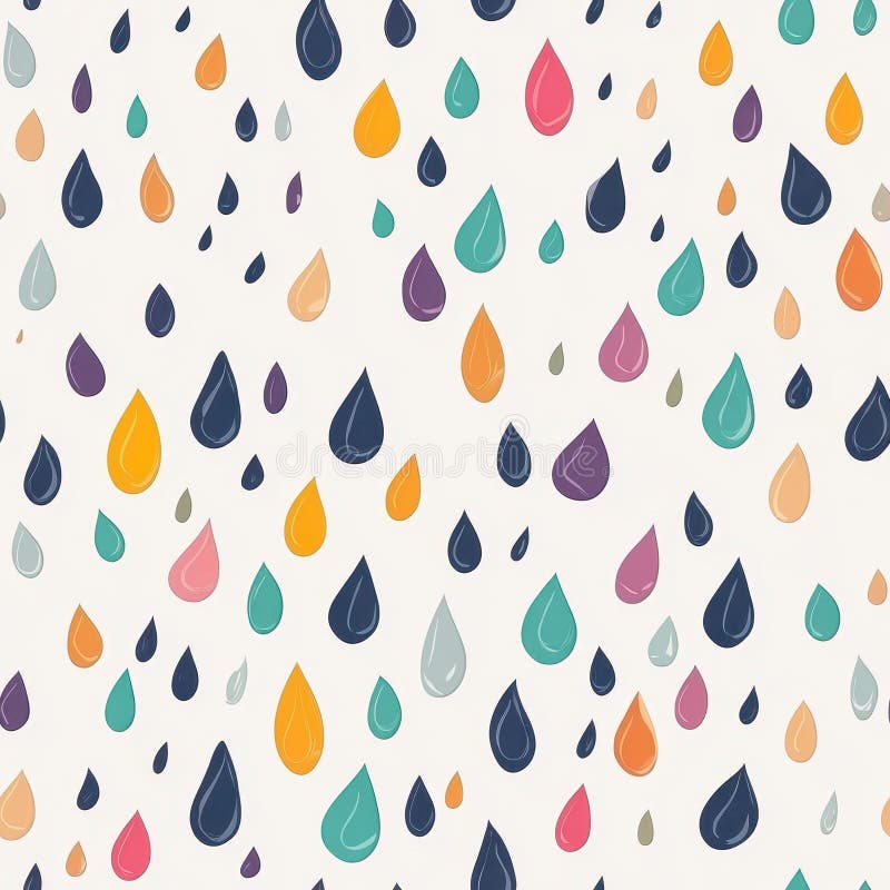 Colorful Raindrop Pattern on White Background Stock Illustration ...