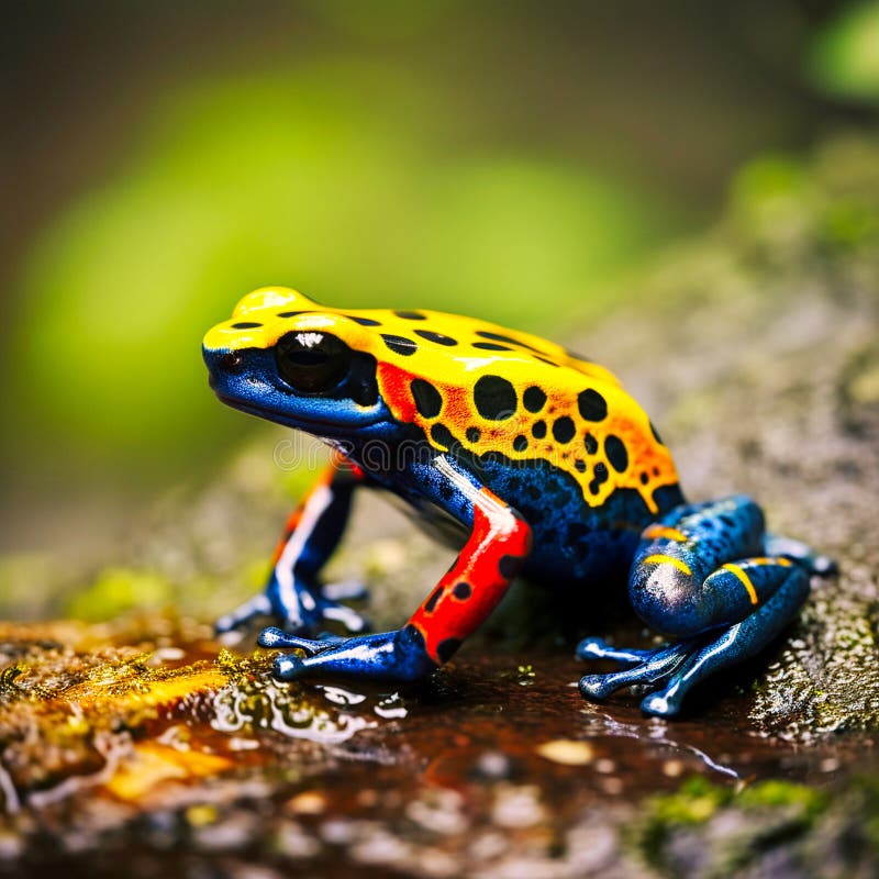 Colorful Rainforest Poison Dart Frog, Generative AI Stock Image - Image ...