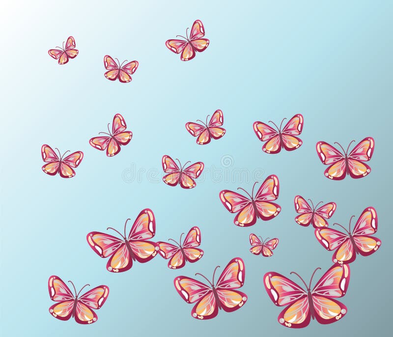 Colorful Random Butterfly Background Stock Vector - Illustration of ...