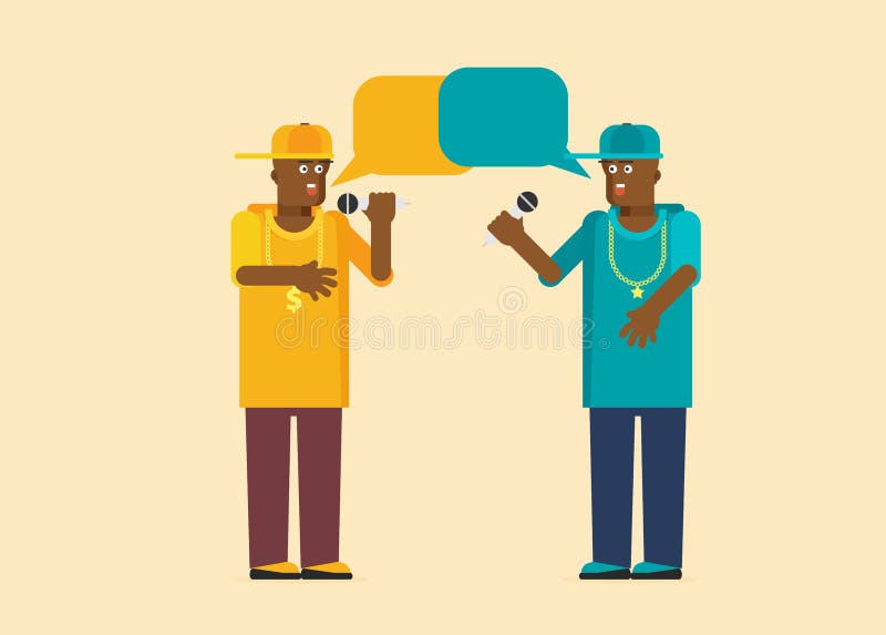 Colorful Rap Battle Flat Vector Stock Illustration - Illustration of ...