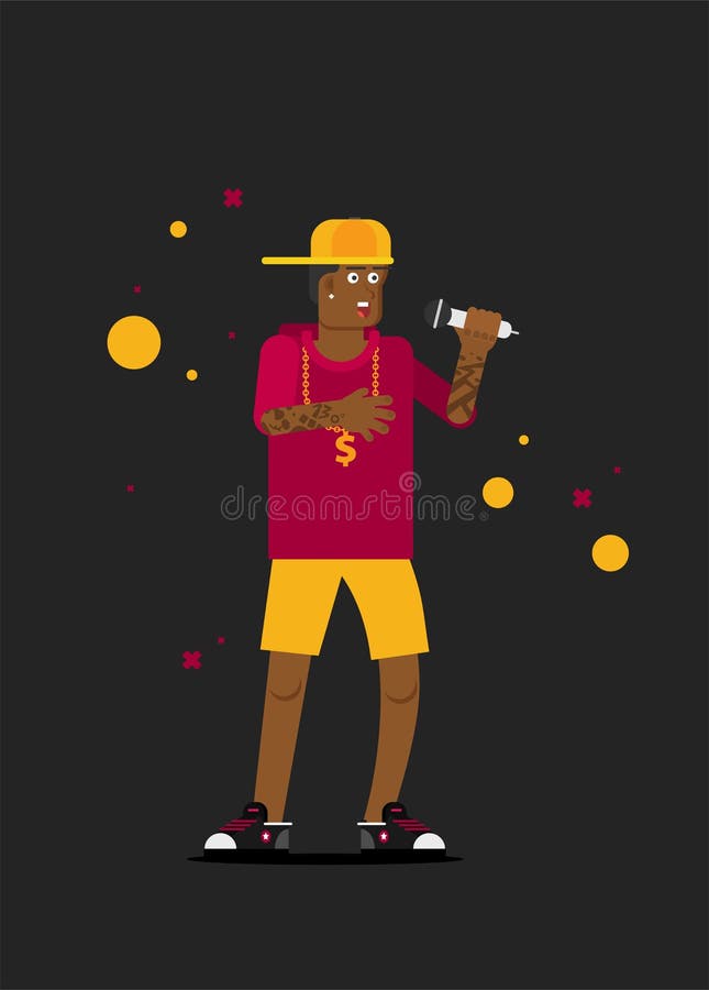 Colorful Rap Battle Flat Vector Stock Vector - Illustration of ghetto ...