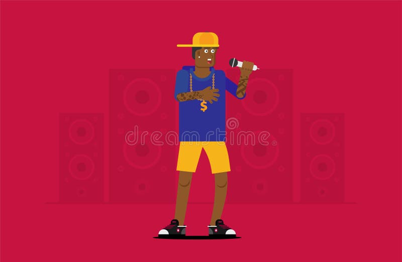 Colorful Rap Battle Flat Vector Stock Vector - Illustration of purple ...