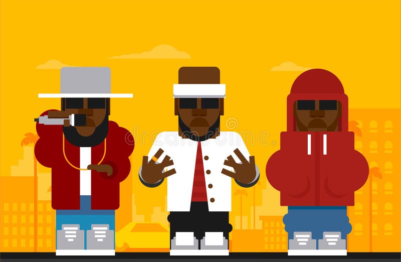 Colorful Rapper Flat Vector Stock Vector - Illustration of flat ...